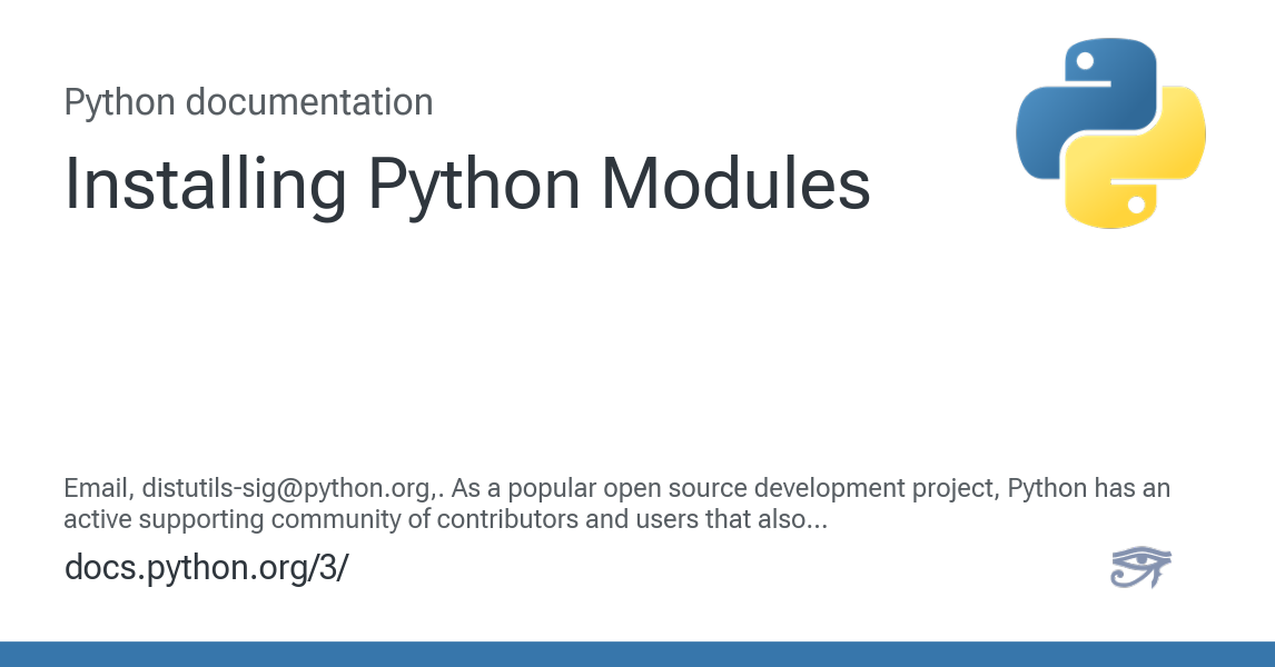 Installing Python Modules — Python 3.12.12 documentation