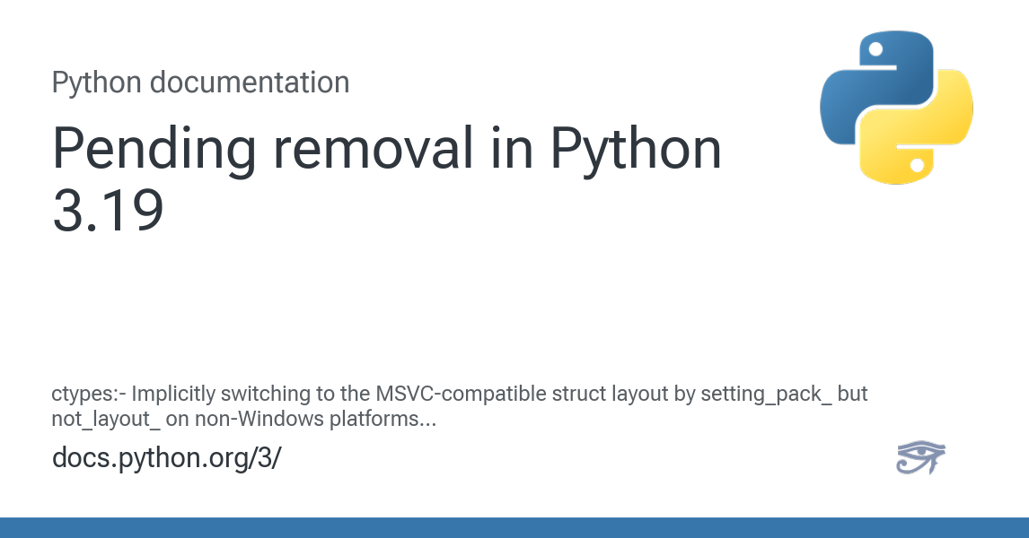 Pending removal in Python 3.19 — Python 3.14.0 documentation