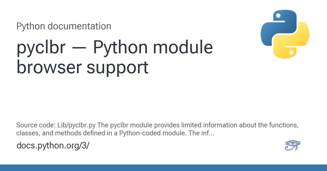 pyclbr — Python module browser support — Python 3.14.2 documentation