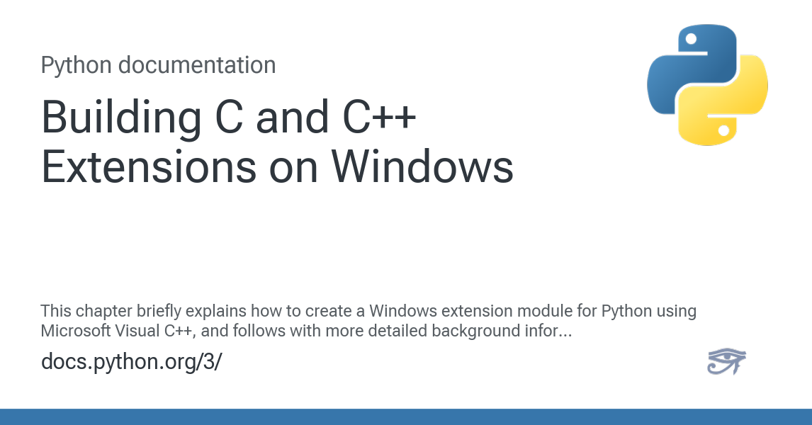 Building C and C++ Extensions on Windows — Python 3.15.0a3 documentation
