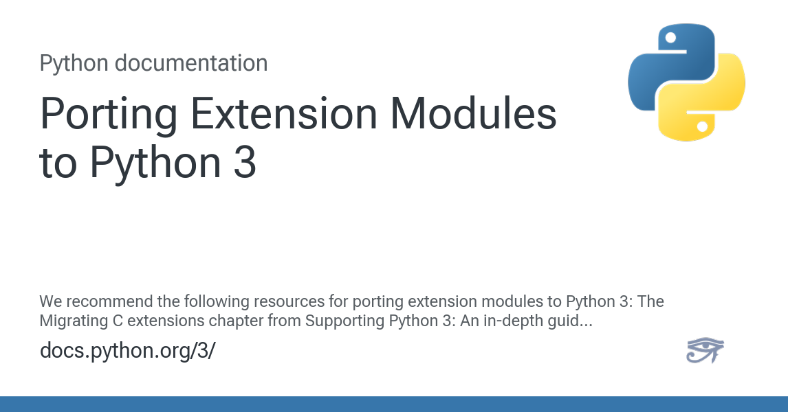 Porting Extension Modules to Python 3 — Python 3.15.0a0 documentation