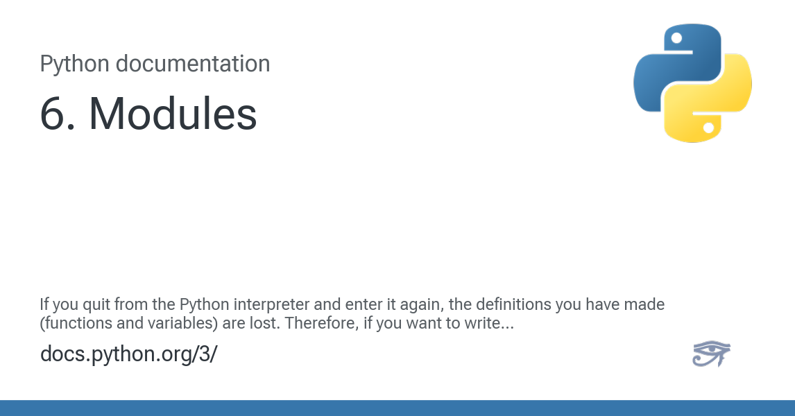 6. Modules — Python 3.15.0a0 documentation